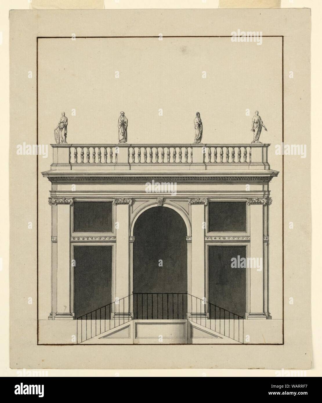 Drawing, Pavilion, Elevation, 1798 Stock Photo - Alamy