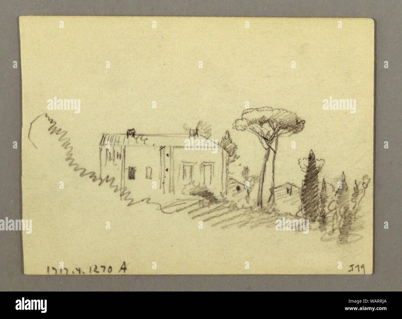 Drawing, Pilazzo over water, possibly 1868–69 Stock Photo - Alamy