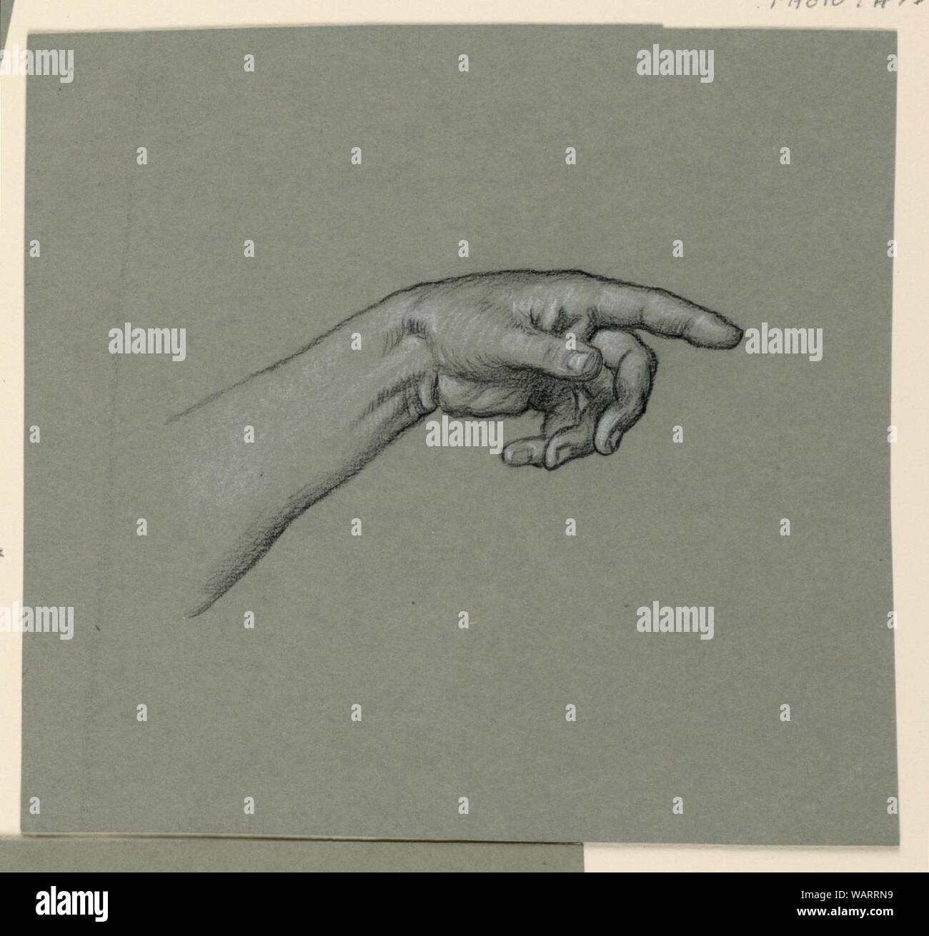 Drawing, pointing left hand and wrist, ca. 1890 Stock Photo - Alamy