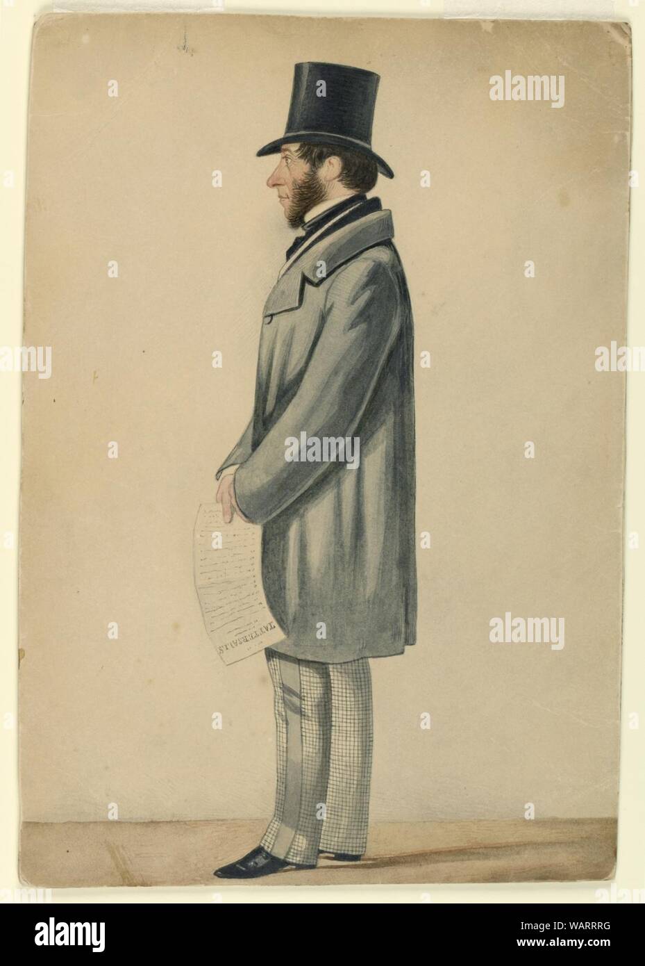 Drawing, Portrait fo unknown man, 1870–80 Stock Photo - Alamy