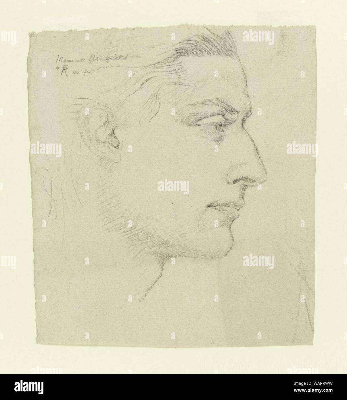 Drawing, Portrait of Edward McKnight Kauffer, December 1915 Stock Photo ...