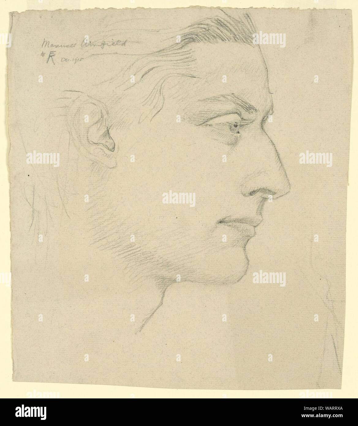 Drawing, Portrait of Edward McKnight Kauffer, December 1915 Stock Photo ...