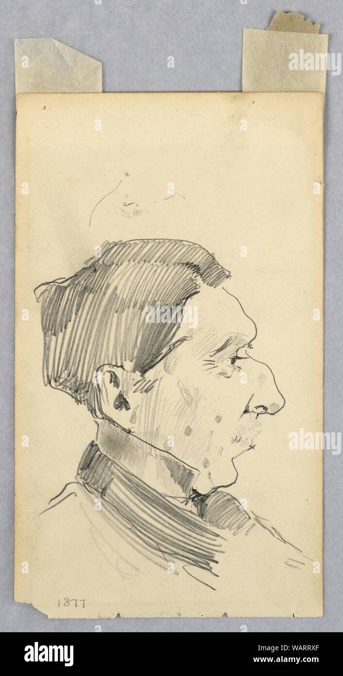 Drawing, Portrait of a man, 1877 Stock Photo - Alamy