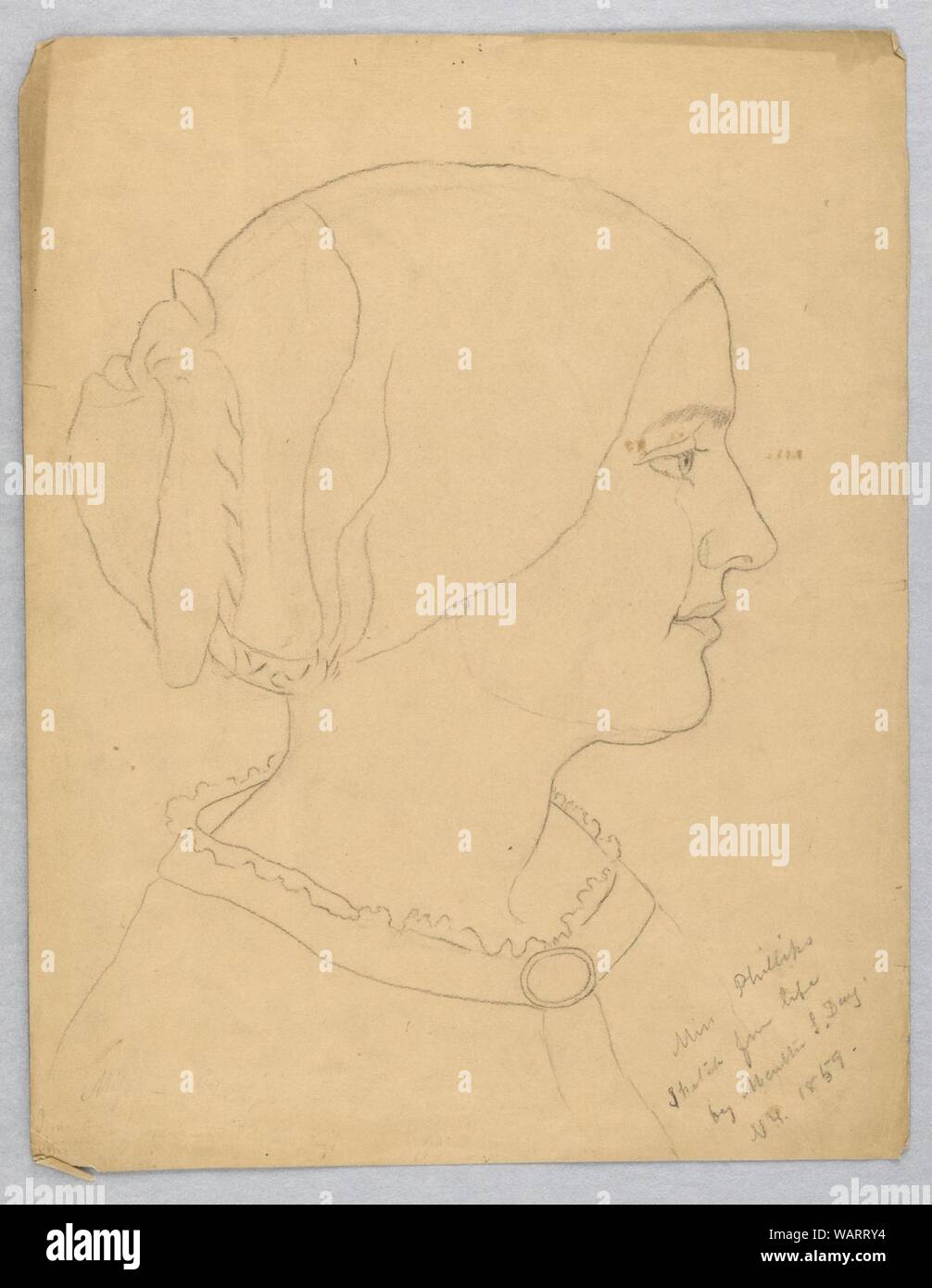 Drawing, Portrait of Miss Phillips, 1859 Stock Photo - Alamy
