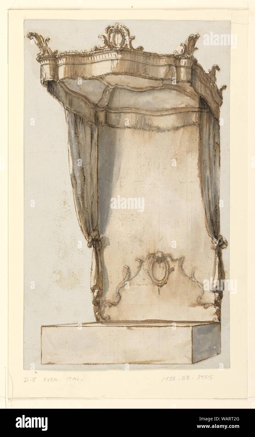 Drawing, Project- A Bed with a Canopy, 1700–1730 Stock Photo - Alamy
