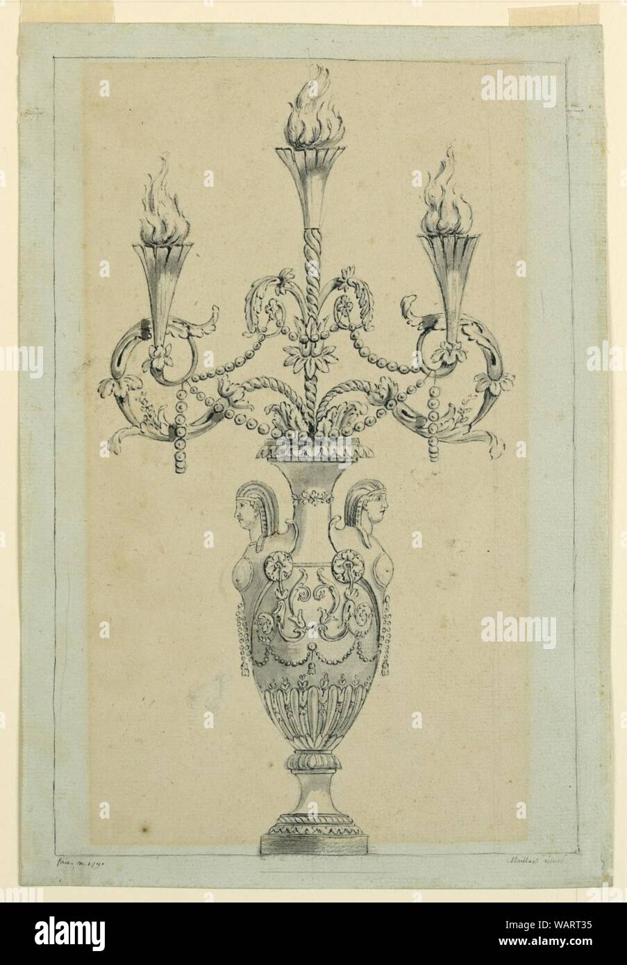 Drawing, Project for a candelabrum, 1791 Stock Photo - Alamy