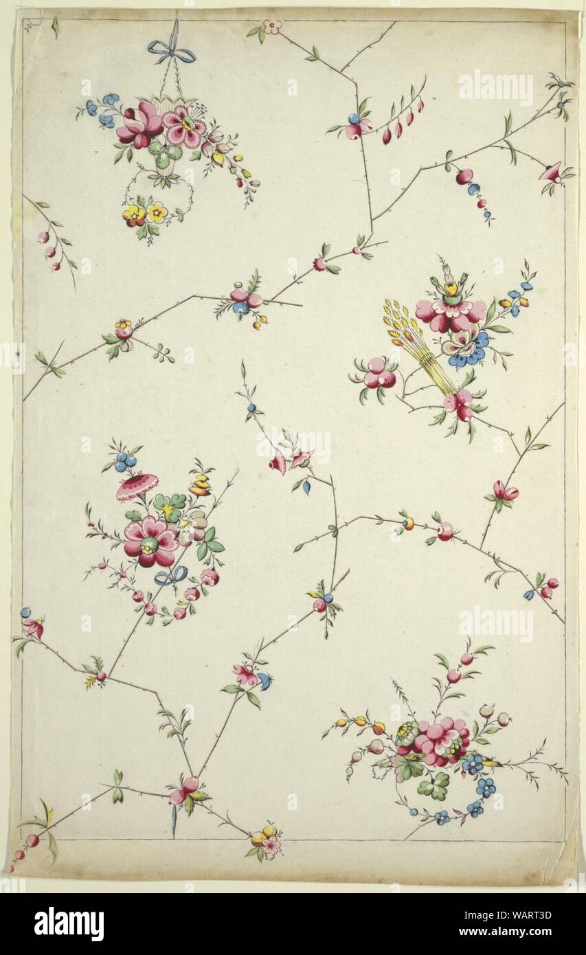 Drawing, Printed Textile Design, ca. 1801 Stock Photo - Alamy