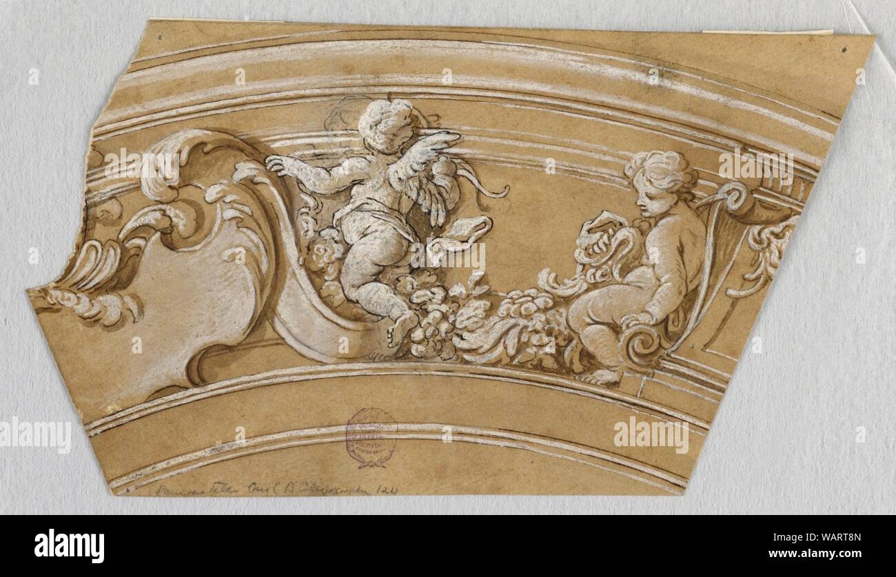 Drawing, Project for a Ceiling Frieze, mid- 17th century Stock Photo ...