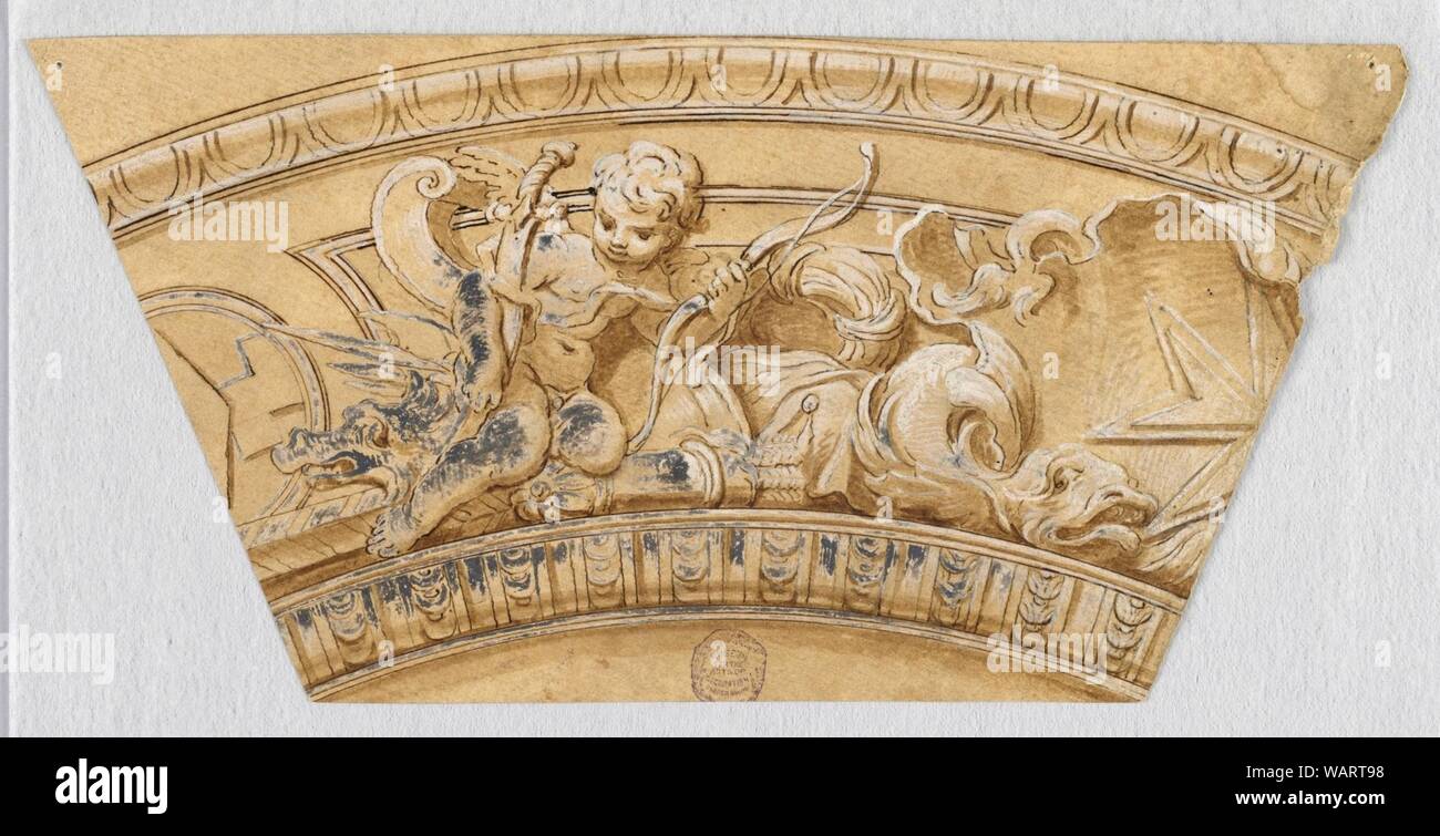 Drawing, Project for a Ceiling Frieze, mid- 17th century Stock Photo ...