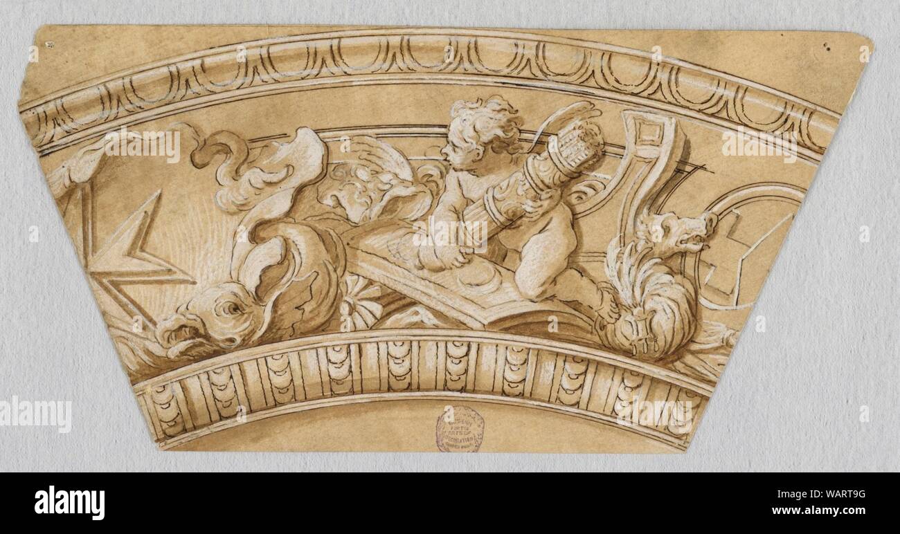 Drawing, Project for a Ceiling Frieze, mid- 17th century Stock Photo ...