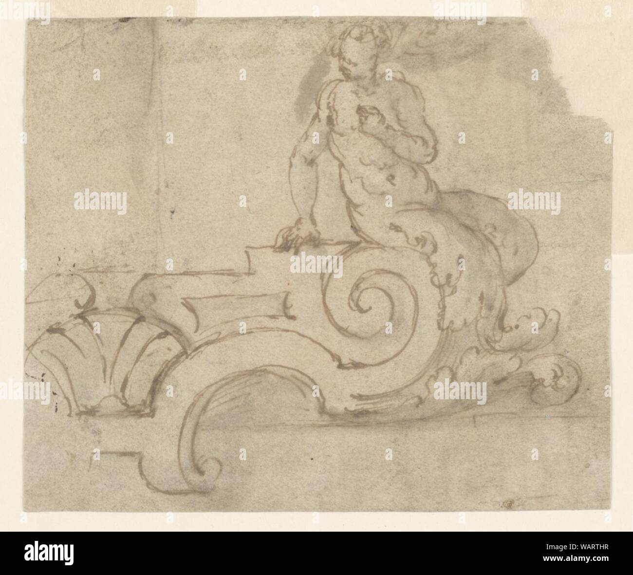 Drawing, Project for a Cresting, 1550-80 Stock Photo - Alamy