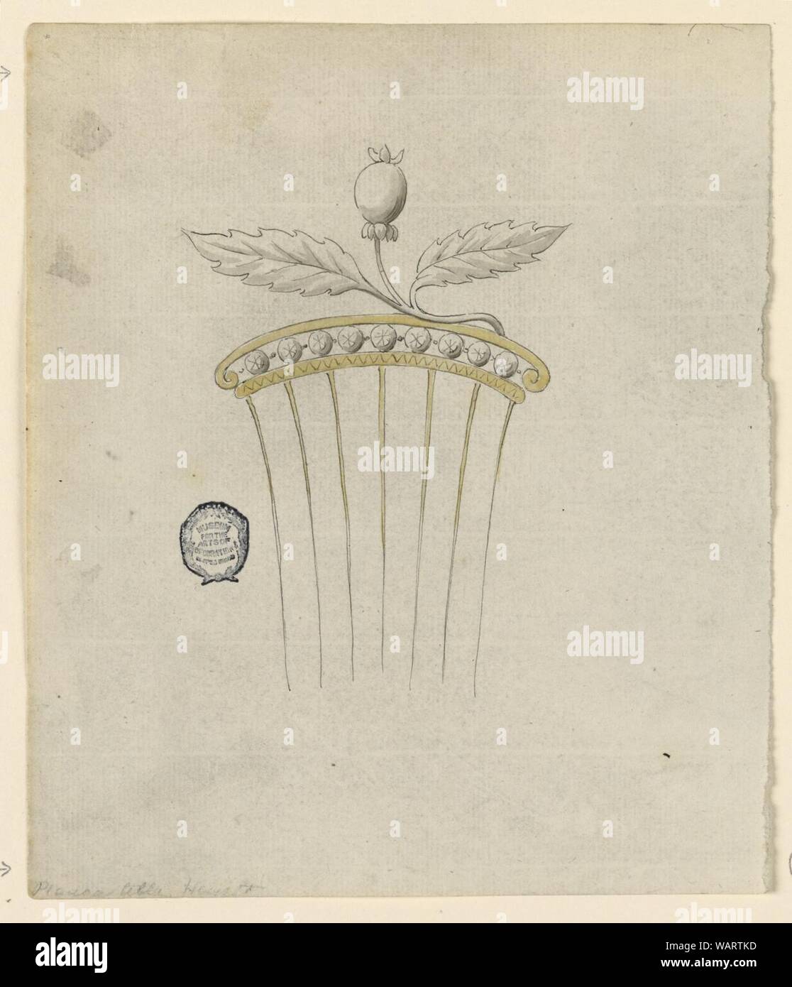 Drawing, Project for a Comb, 1825–1850 Stock Photo - Alamy