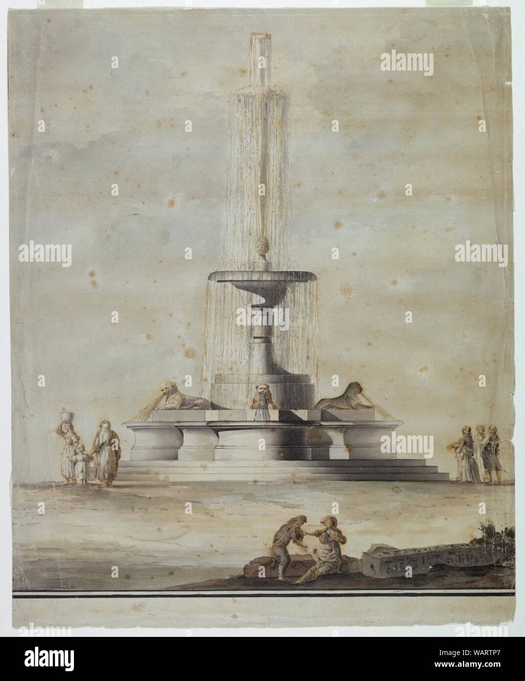 Drawing, Project for a Fountain, ca. 1780 Stock Photo - Alamy