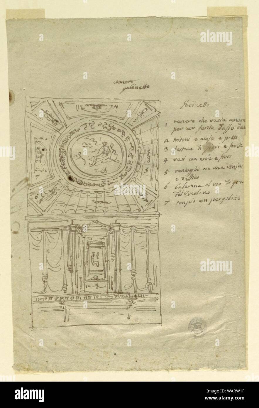 Drawing, Project for a Hall, ca. 1800 Stock Photo - Alamy