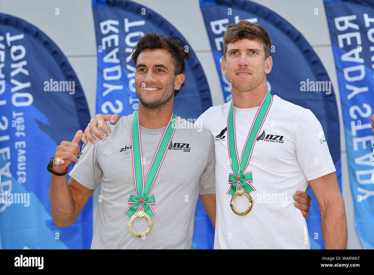 Kanagawa, Japan. Credit: MATSUO. 21st Aug, 2019. Peter Burling & Blair ...
