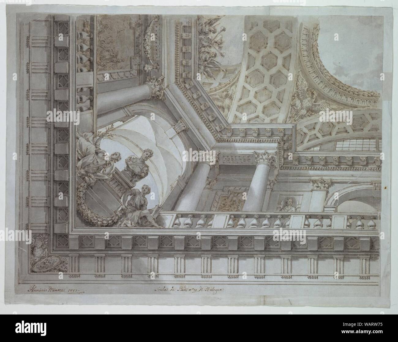 Drawing, Project for a painted ceiling, 1807 Stock Photo - Alamy