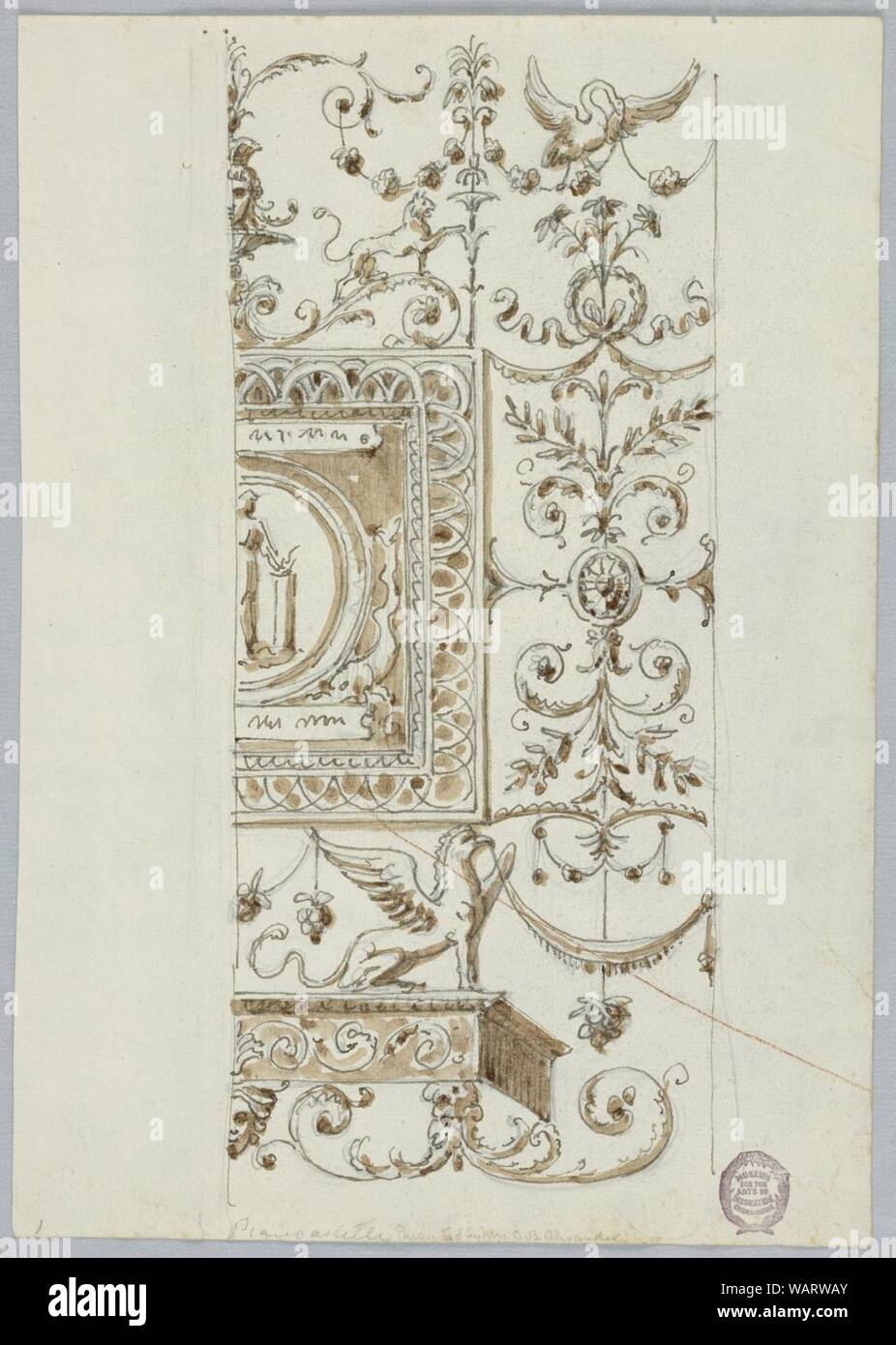 Drawing, Project for a Wall Decoration, late 18th century Stock Photo ...