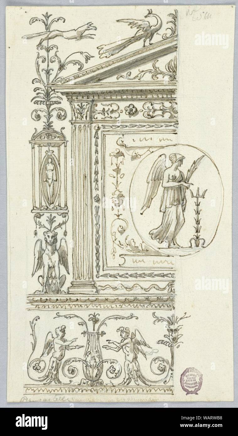 Drawing, Project for a Wall Decoration, late 18th century Stock Photo ...