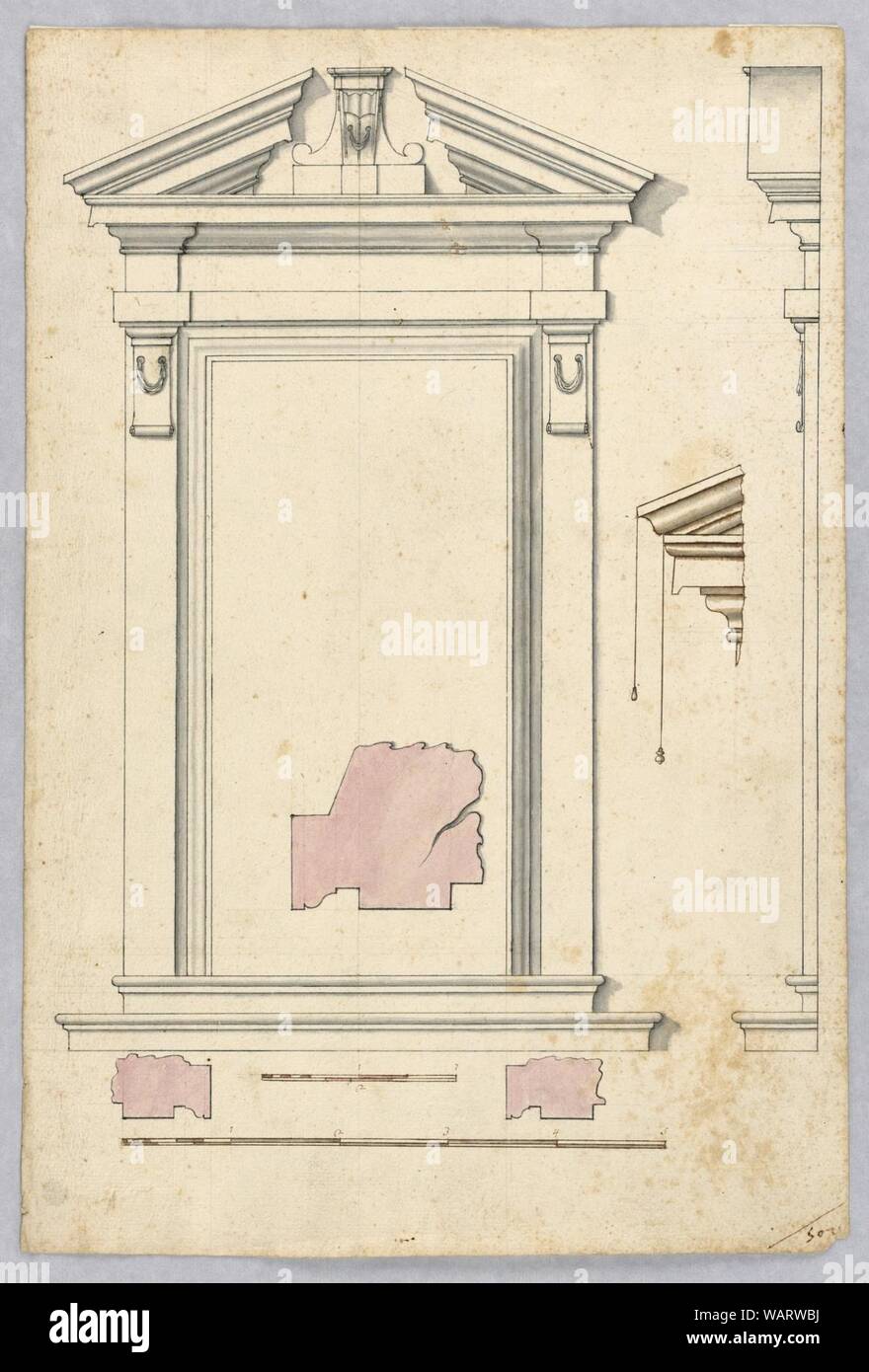 Drawing, Project for a Window, 1725–1750 Stock Photo - Alamy