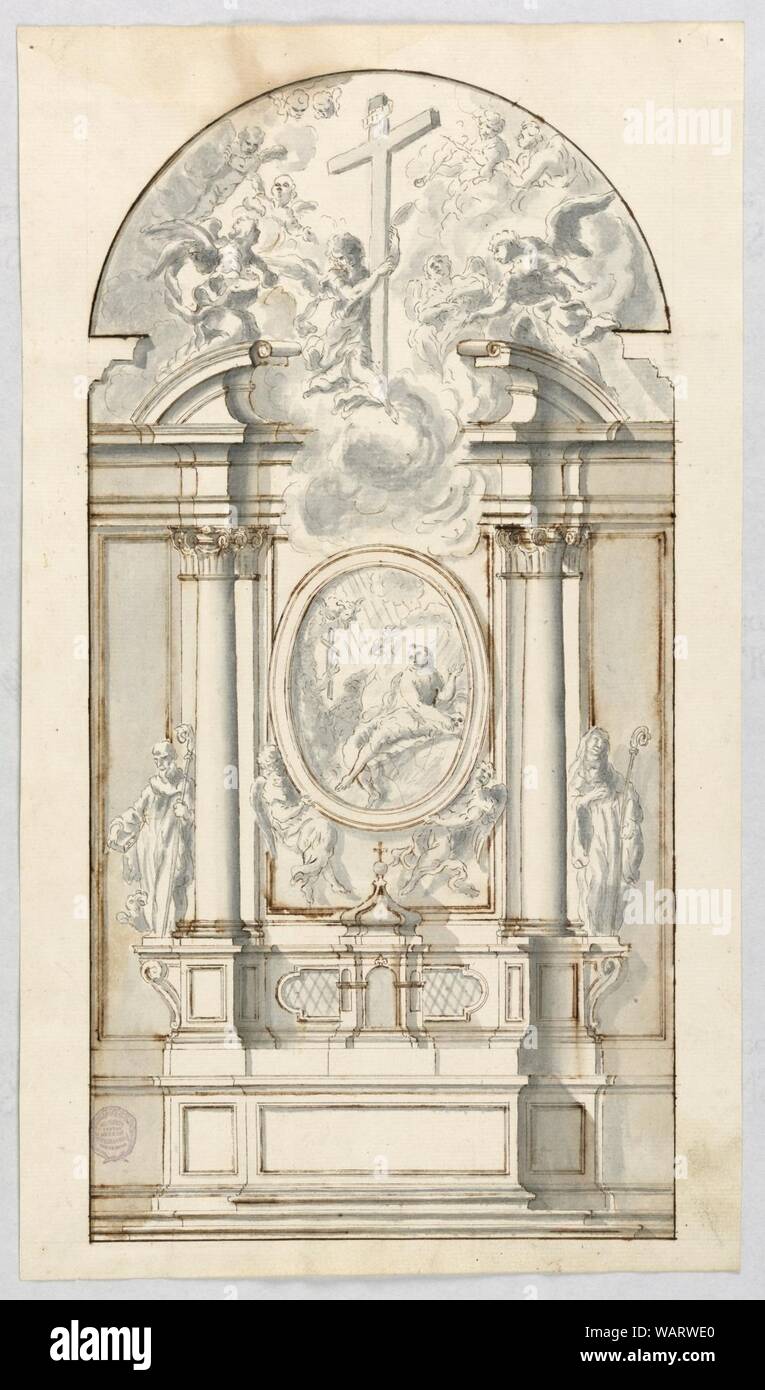 Drawing, Project for an altar, n.d Stock Photo - Alamy