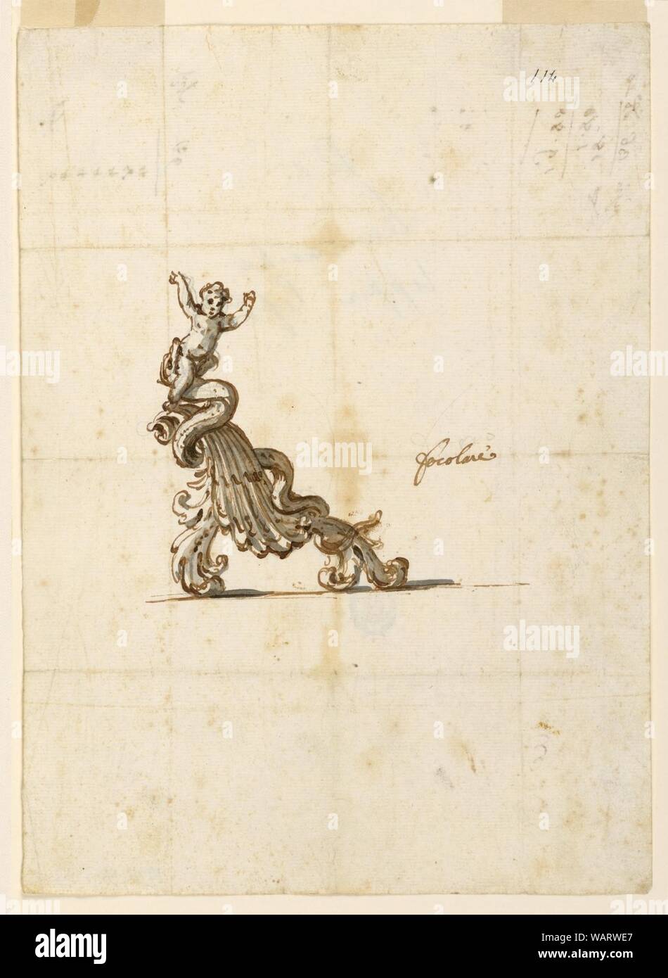 Drawing, Project for an andiron, 1700–1750 Stock Photo - Alamy