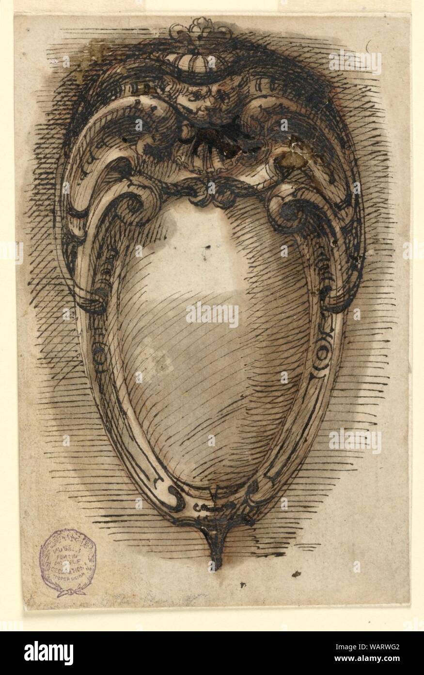 Drawing, Project for an Escutcheon, 1625–1650 Stock Photo - Alamy