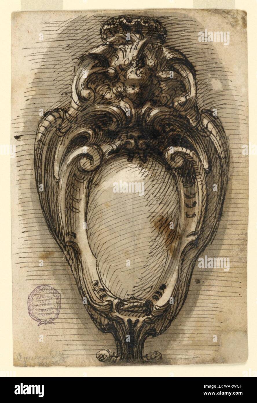Drawing, Project for an Escutcheon, 1625–1650 Stock Photo - Alamy