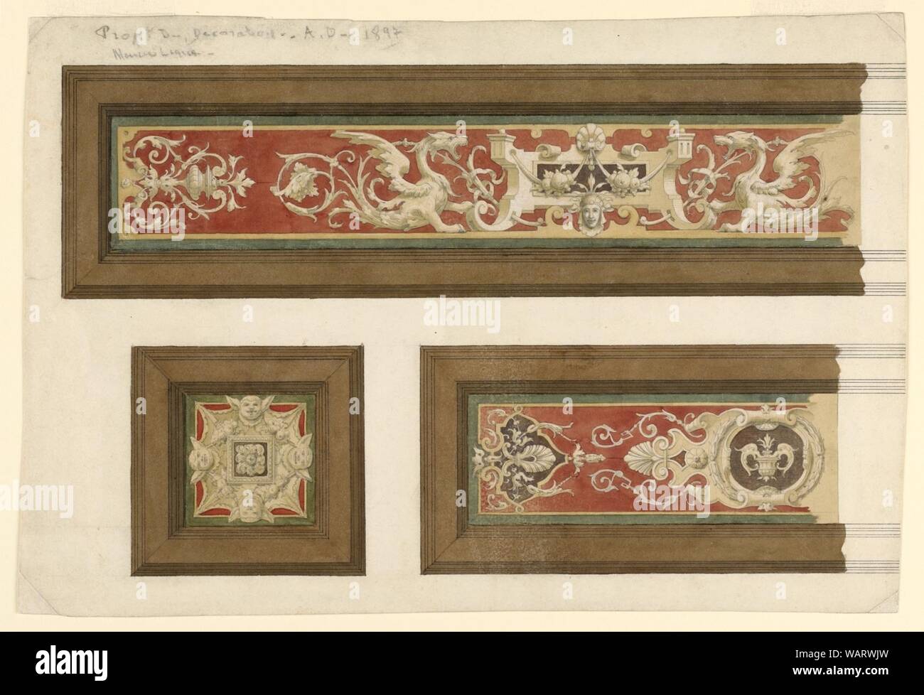 Drawing, Project for Neo-Renaissance Decoration, 1897 Stock Photo - Alamy