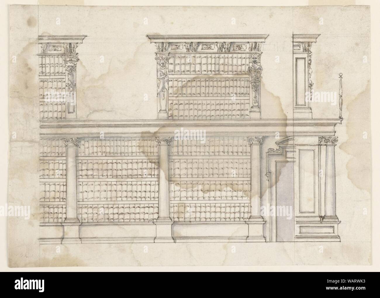 Drawing, Project for the Barbarini Library, ca. 1645 Stock Photo - Alamy