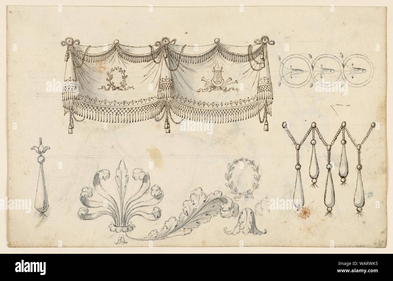 Drawing, Project for Drapery, 1809–1872 Stock Photo - Alamy