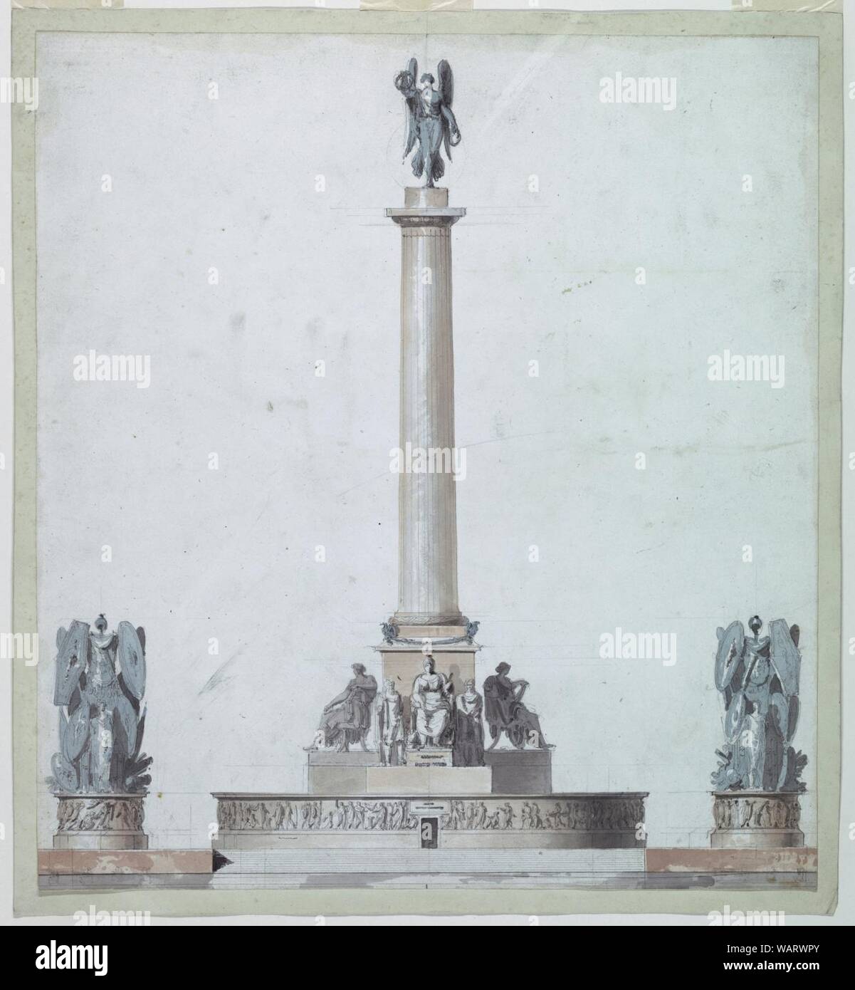 Drawing, Project- The elevation of a Victory monument, ca. 1820 Stock ...