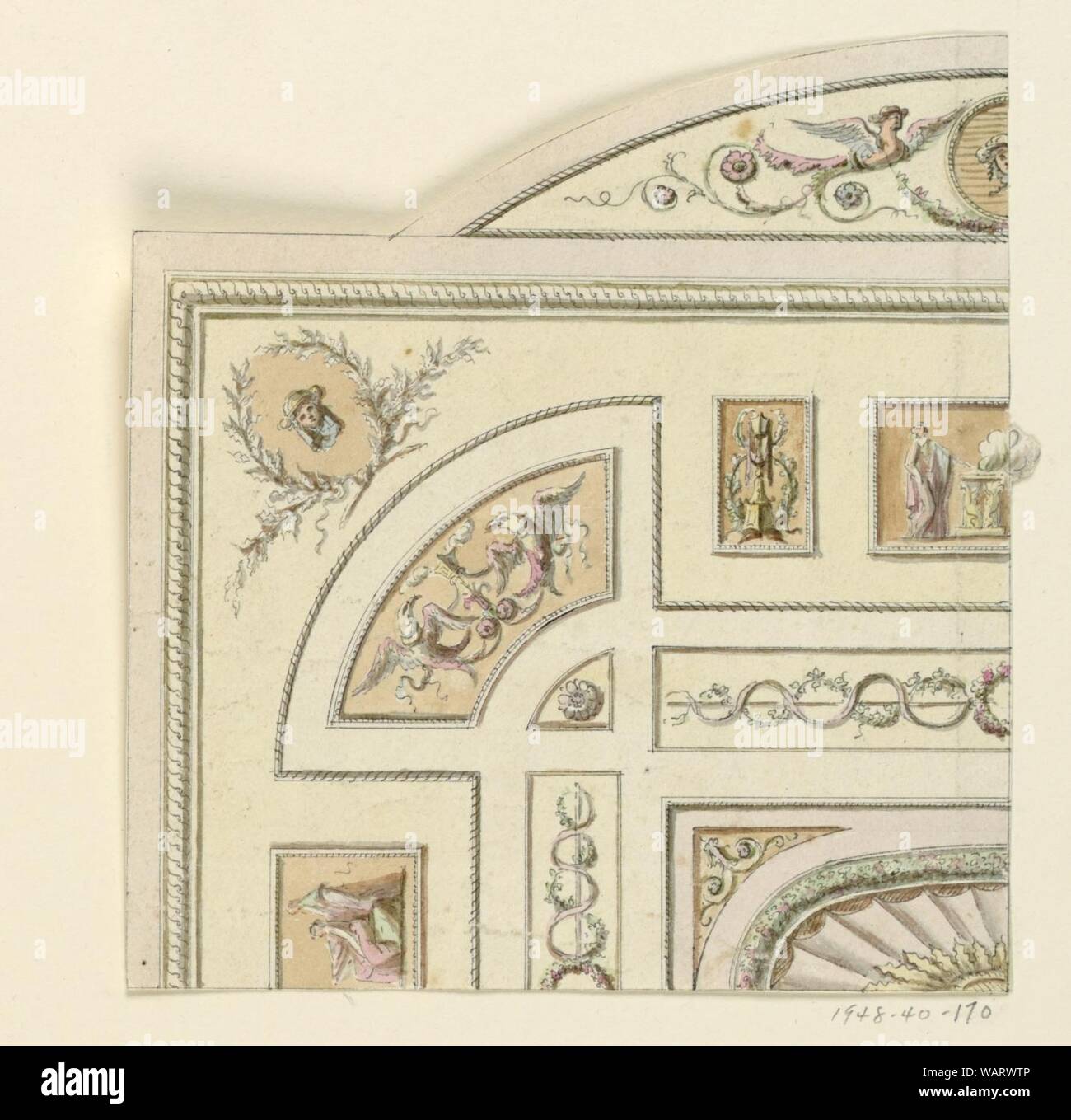 Drawing, Quarter Section of Painted Ceiling, ca. 1775 Stock Photo - Alamy
