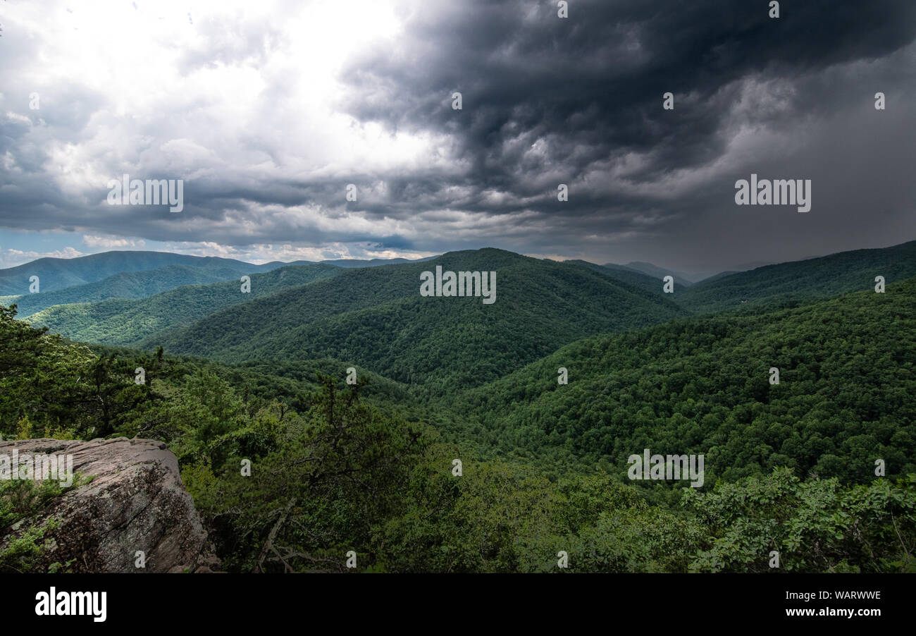 Stormy weather cloudy environment moving across the Appalachian ...