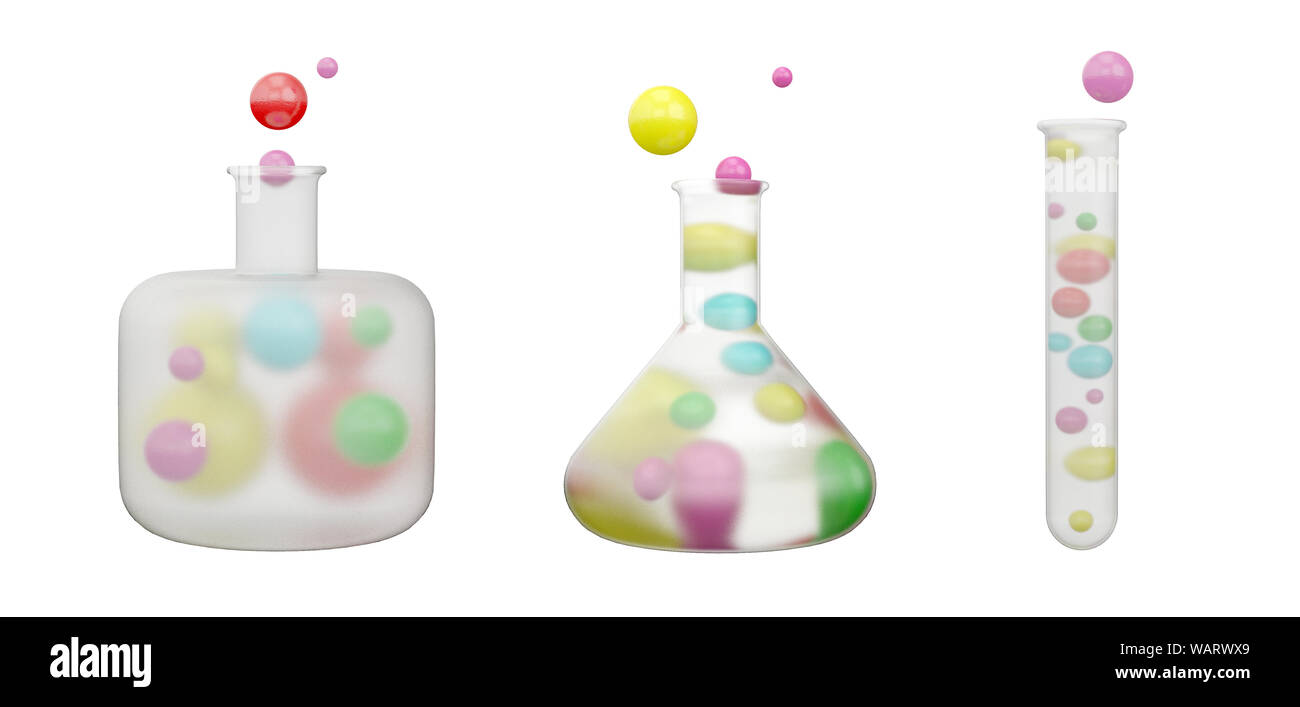 3D render illustration of the beaker Stock Photo - Alamy