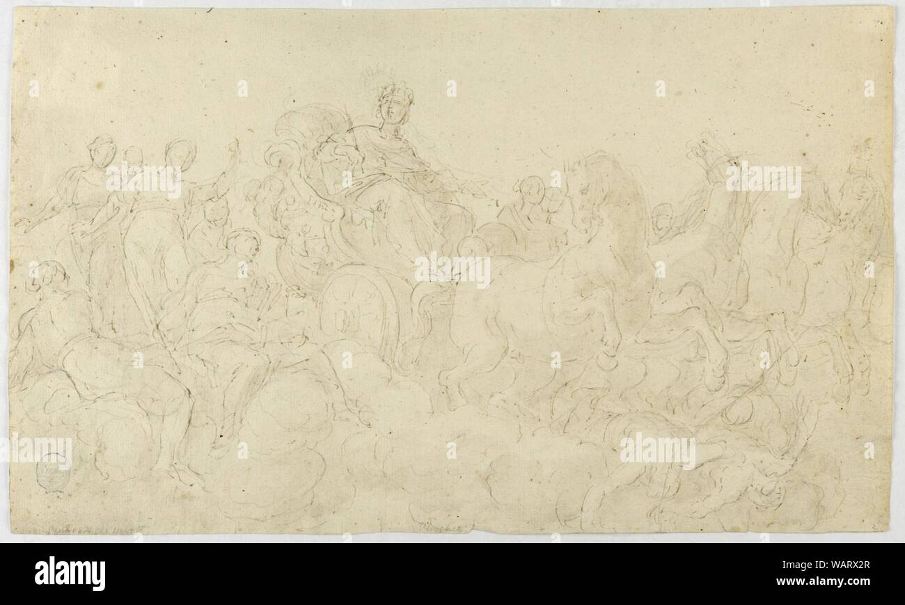 Drawing, Regal Woman Riding Chariot Through Group of Figures, 16th–19th ...