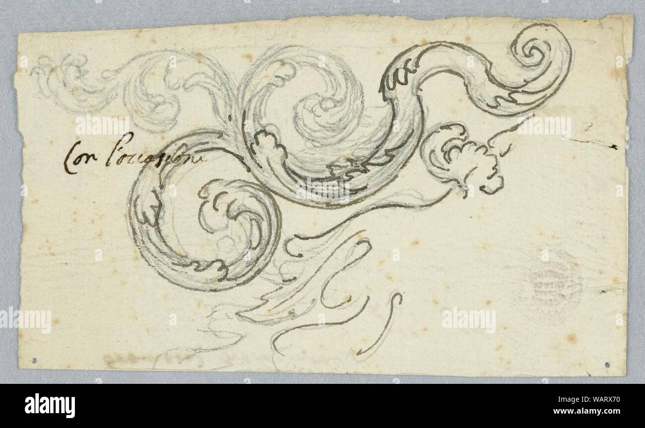 Drawing, Rinceau Design, 19th century Stock Photo - Alamy