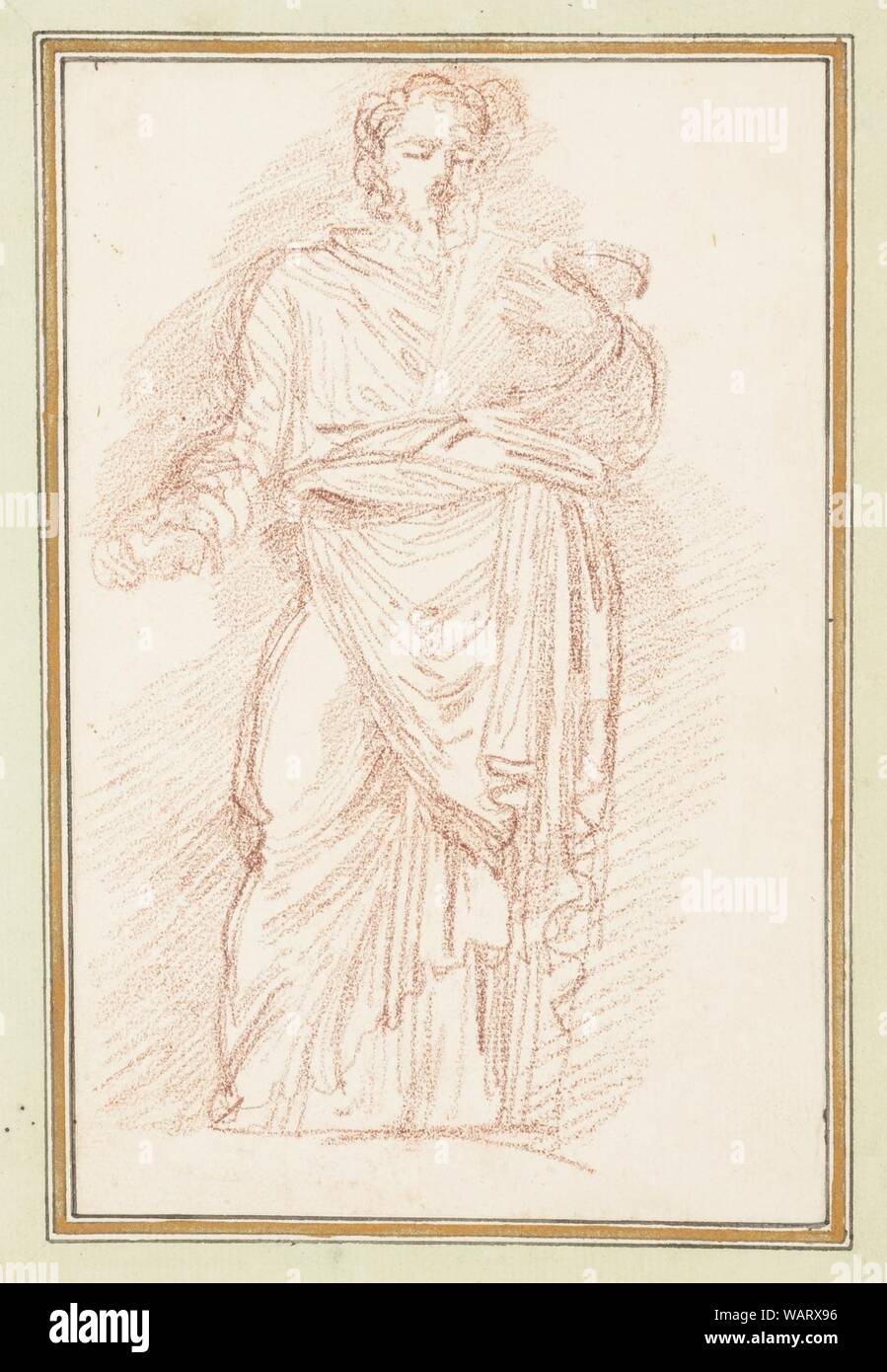 Drawing, Robed figure with tie around waist, ca. 1759–70 Stock Photo ...