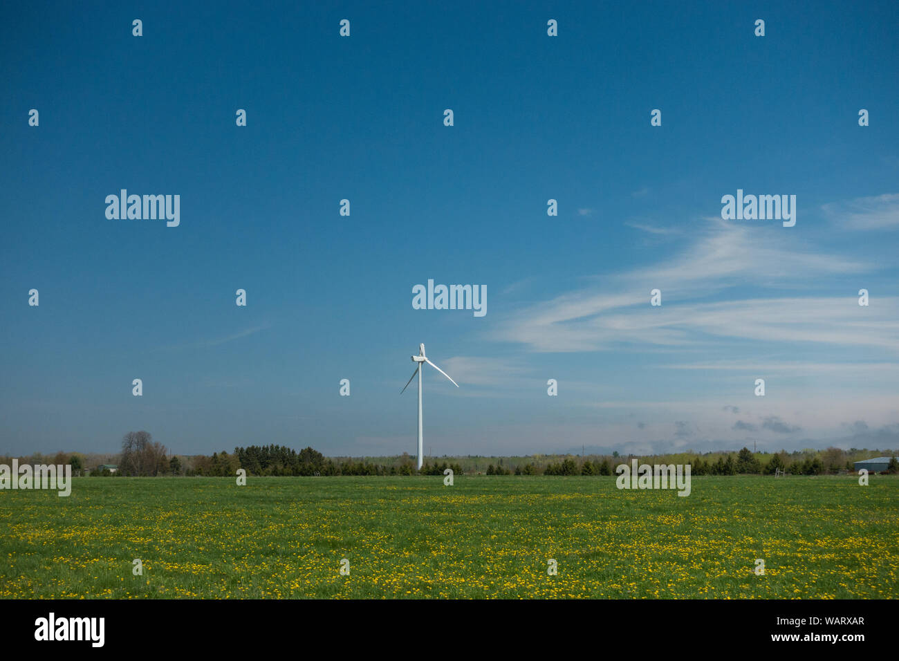 Broken wind turbine at the wind energy farm in Michigan, USA Stock ...