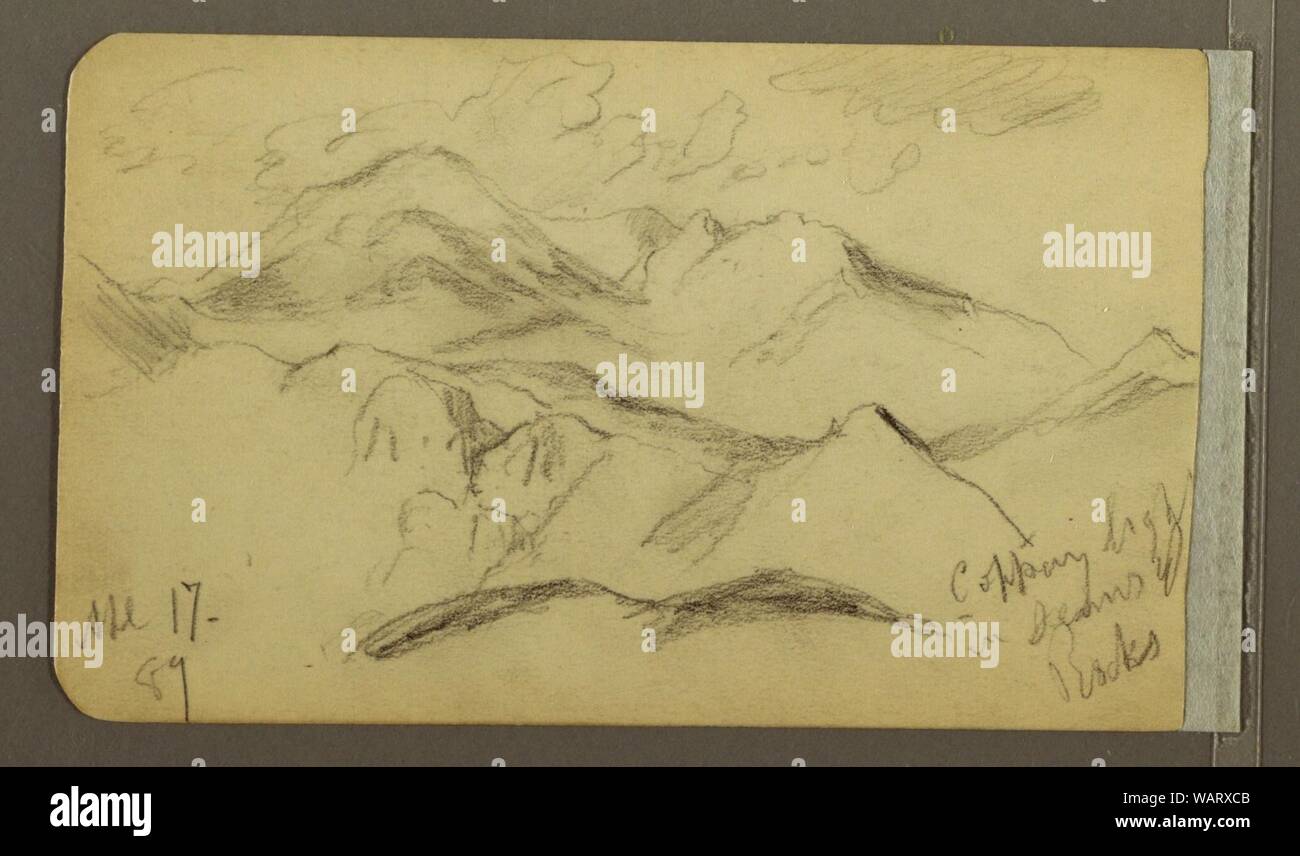 Drawing, Rugged Mountains, April 17, 1889 Stock Photo - Alamy