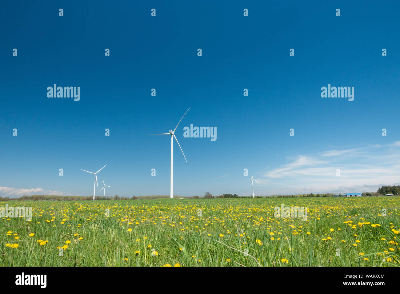 Broken wind turbine at the wind energy farm in Michigan, USA Stock ...