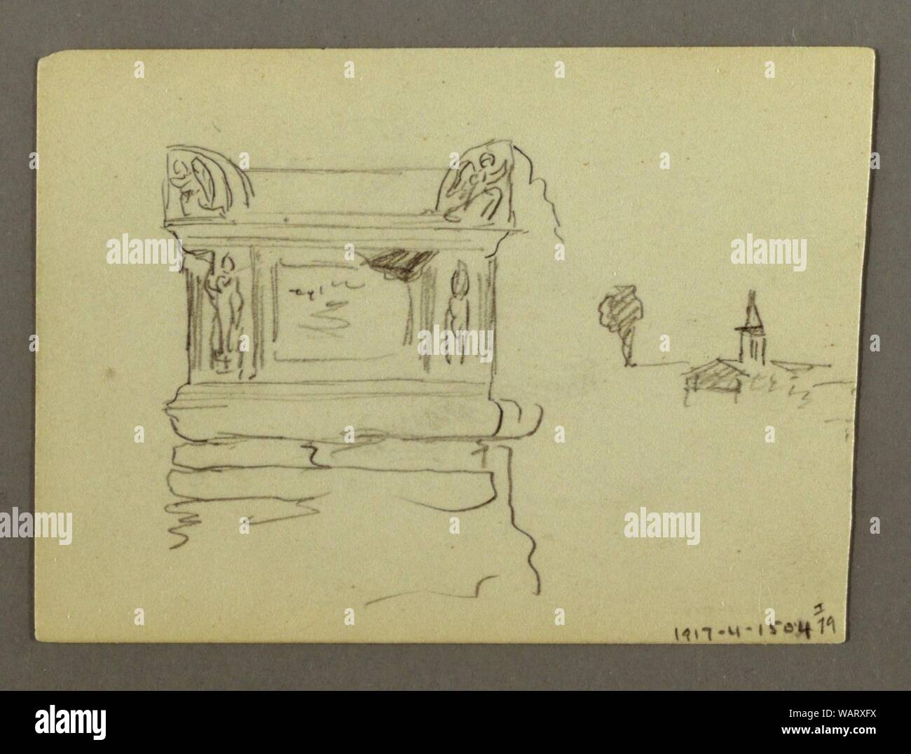 Drawing, Sarcophagus, possibly 1868–69 Stock Photo - Alamy