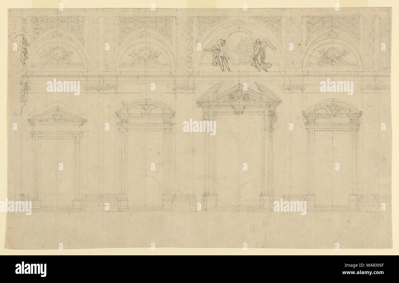 Drawing, Section of the Portico, Santa Maria Maggiore, Rome, Italy ...