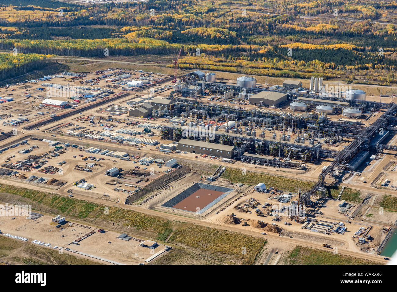 Aerial photo of Surmont SAGD operations south of Fort McMurray Stock ...