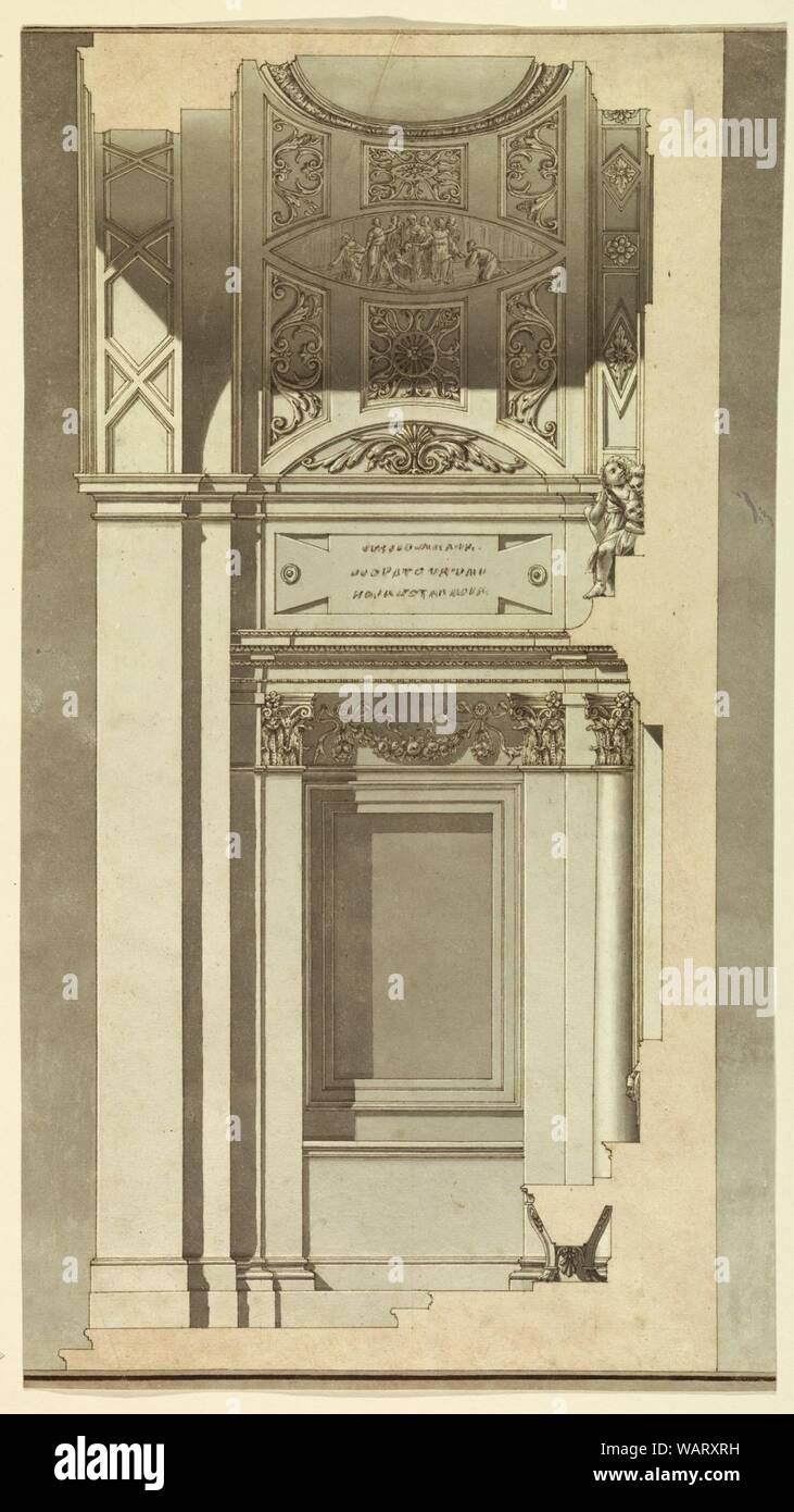 Drawing, Section through above Chapel, 1775–1800 Stock Photo - Alamy