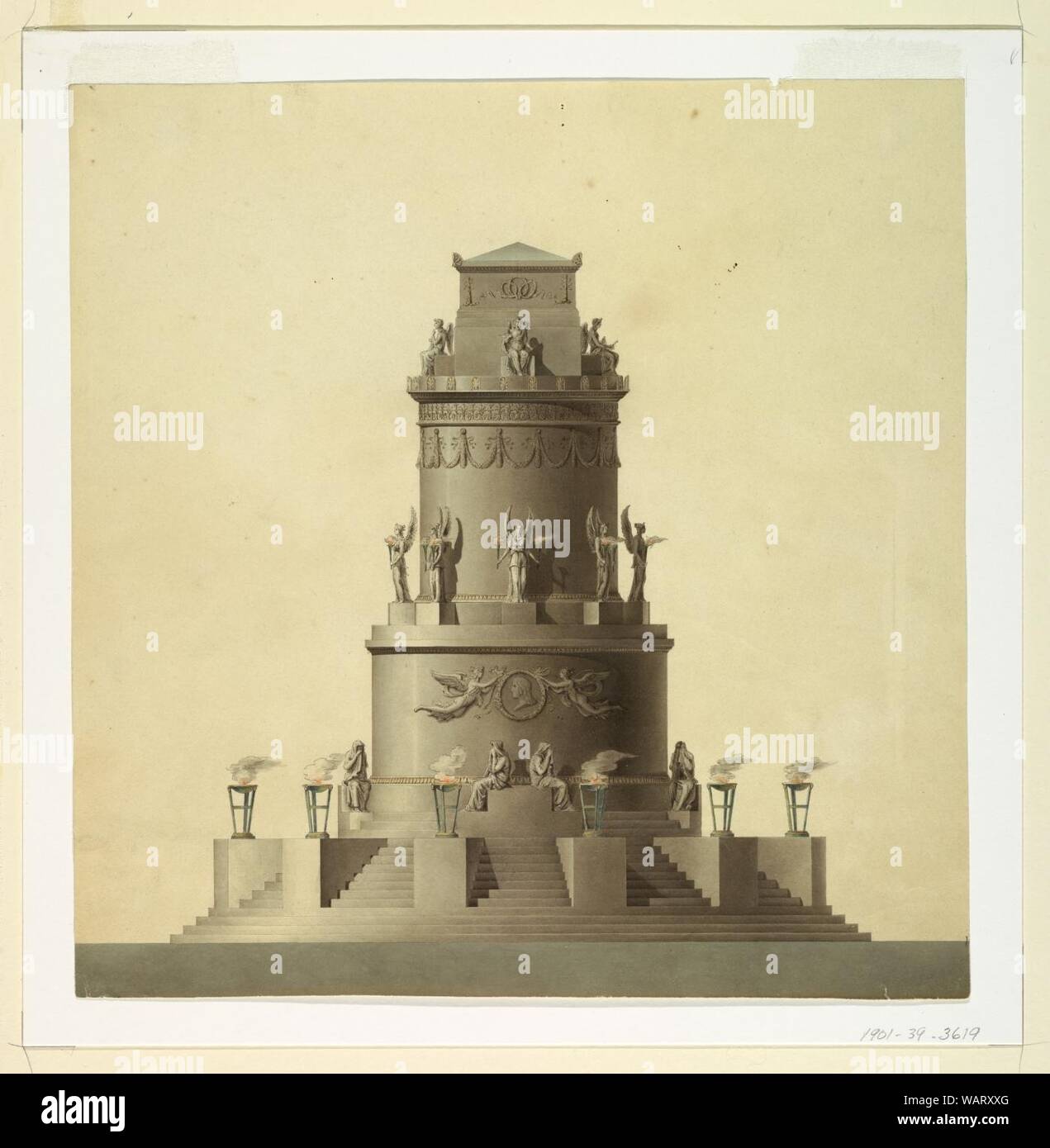 Drawing, Sepulchral Monument to a Hero, 1815–30 Stock Photo - Alamy