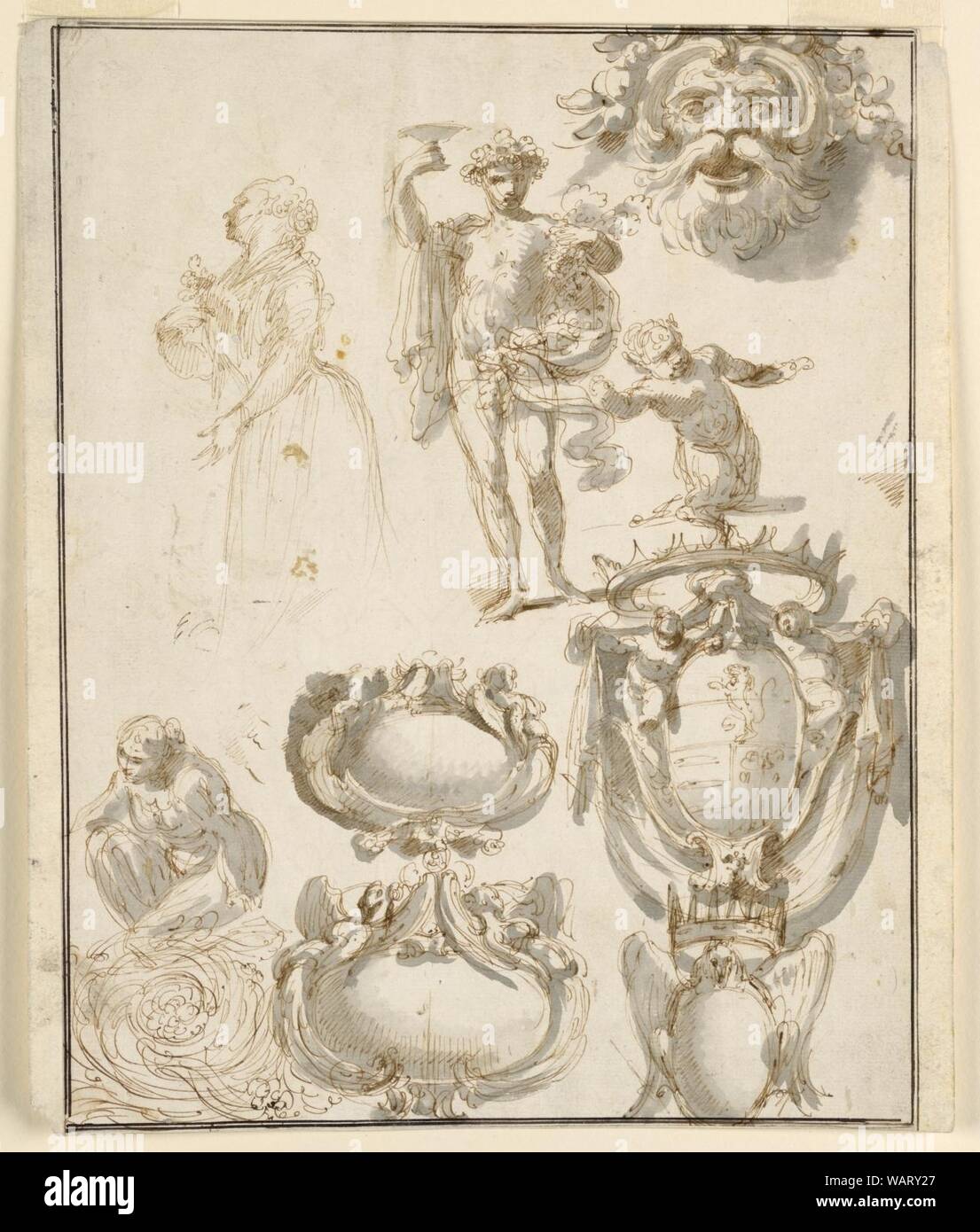 Drawing, Sheet with Sketches, 1775–1800 Stock Photo - Alamy