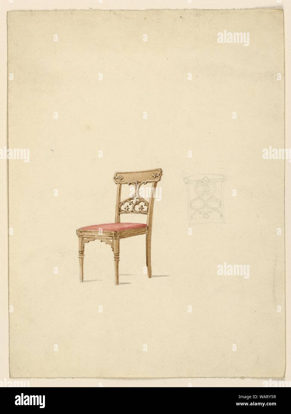 Drawing, Side chair, ca. 1840 Stock Photo - Alamy
