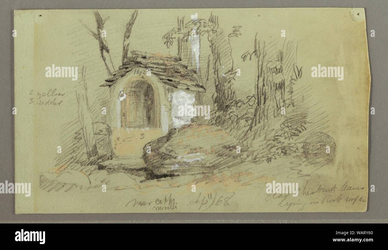 Drawing, Shrine in the Woods, September 1868 Stock Photo - Alamy