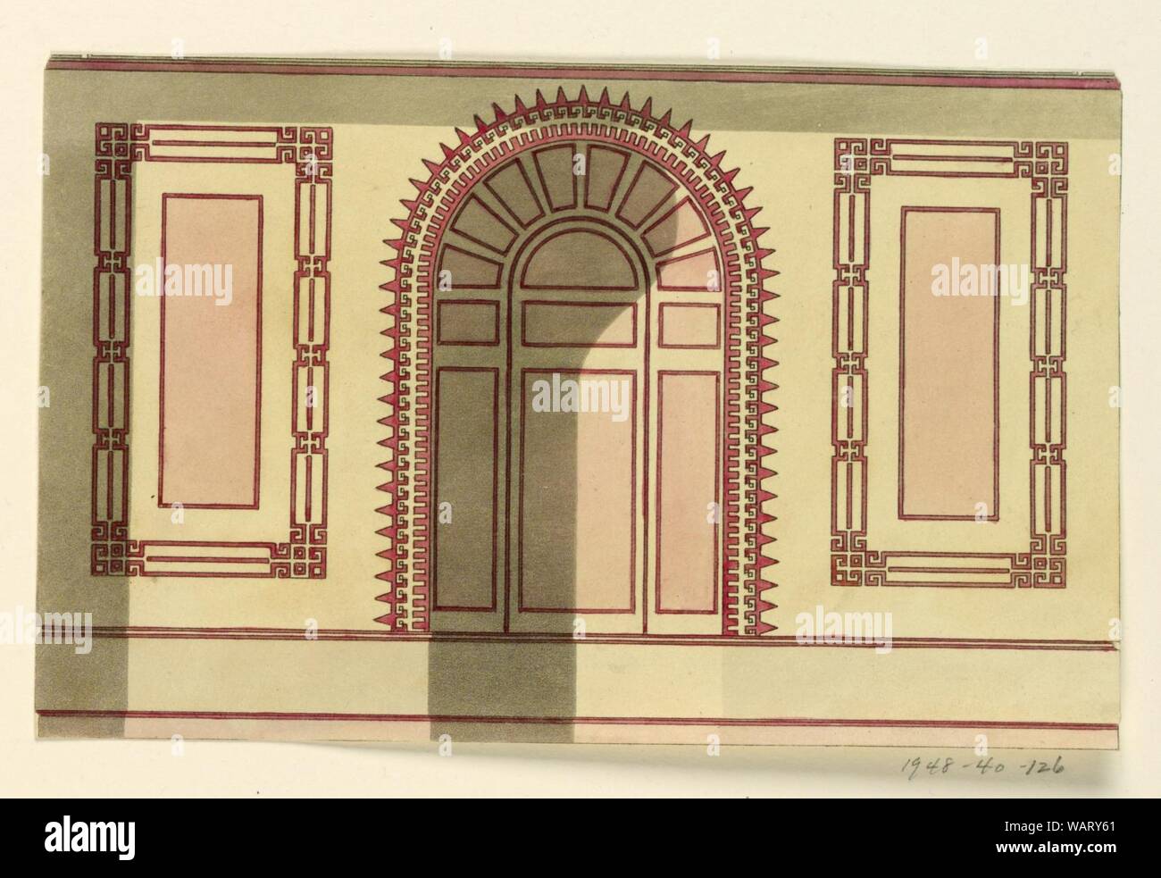 Drawing, Side Wall with Arched Niche, 1815–22 Stock Photo - Alamy