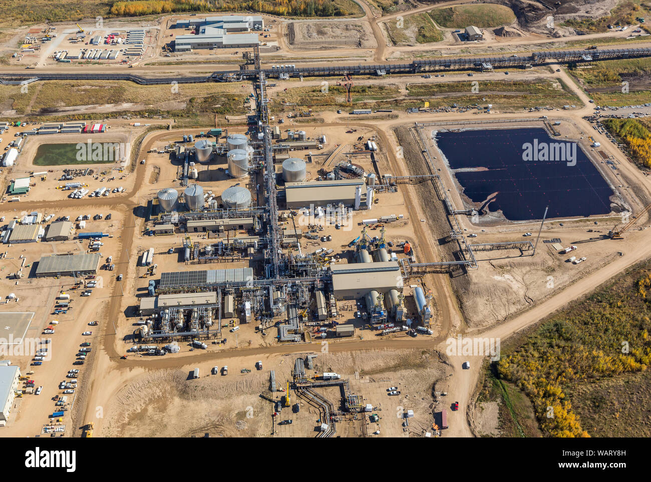 Aerial photo of Surmont SAGD operations south of Fort McMurray Stock ...